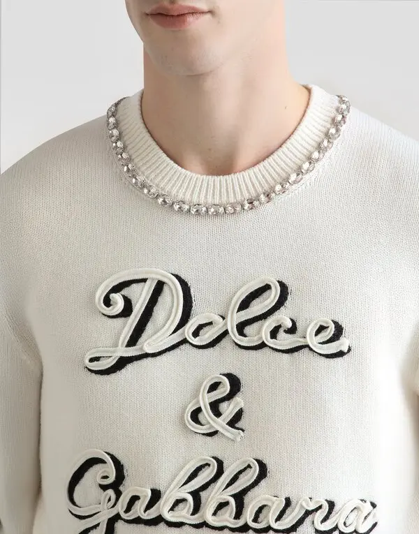 Dolce & Gabbana Wool Pullover With Intarsia Sweaters And Cardigans