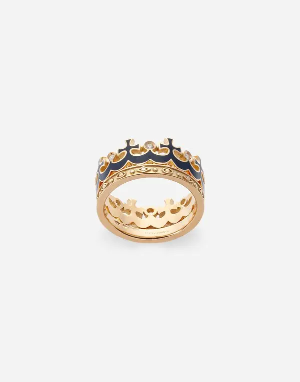 Dolce & Gabbana Royal Ring 18kt Yellow And Diamonds Rings - Gold