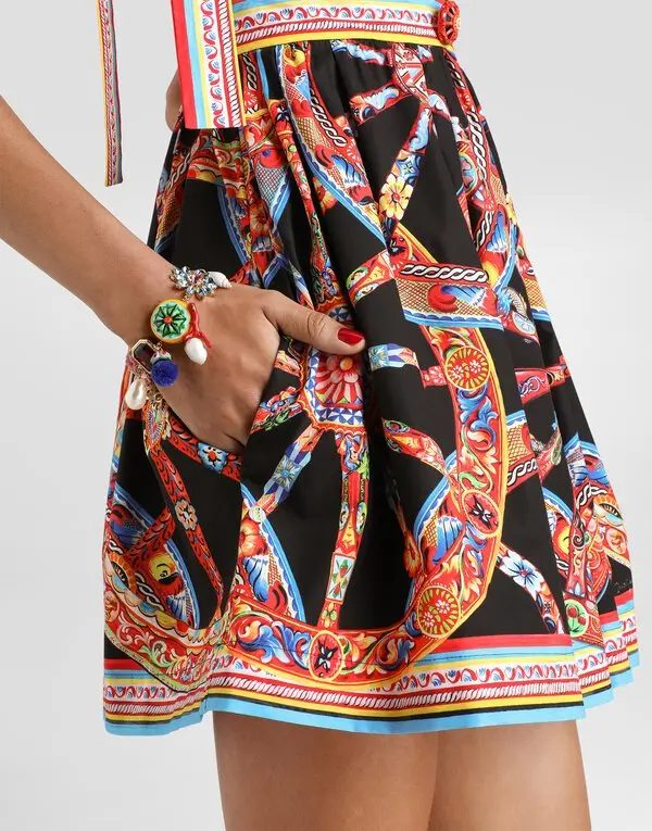 Dolce & Gabbana Carretto-print Poplin Dress Dresses Multi-colored