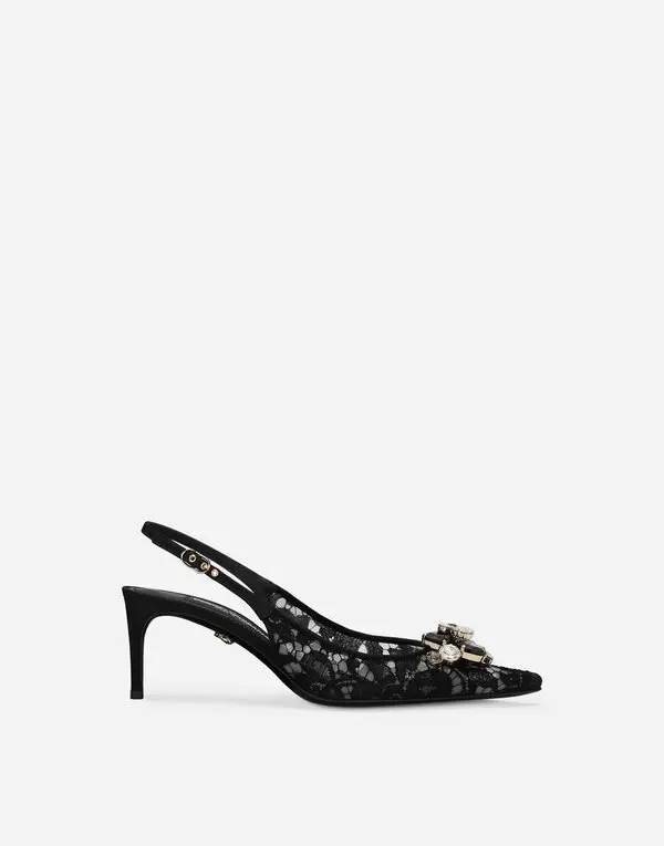 Dolce & Gabbana Rainbow Lace Slingbacks - Black