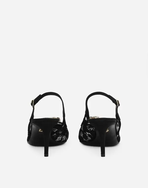 Dolce & Gabbana Rainbow Lace Slingbacks - Black