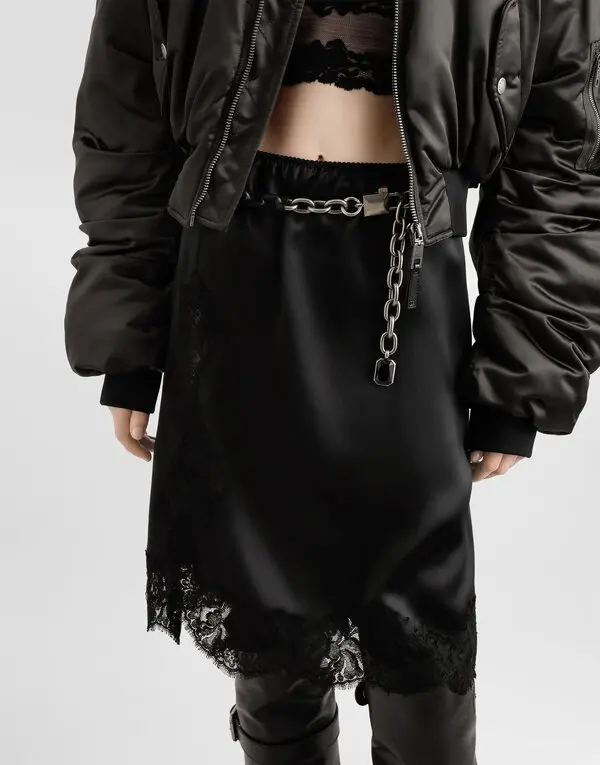 Dolce & Gabbana Satin Midi Skirt Skirts