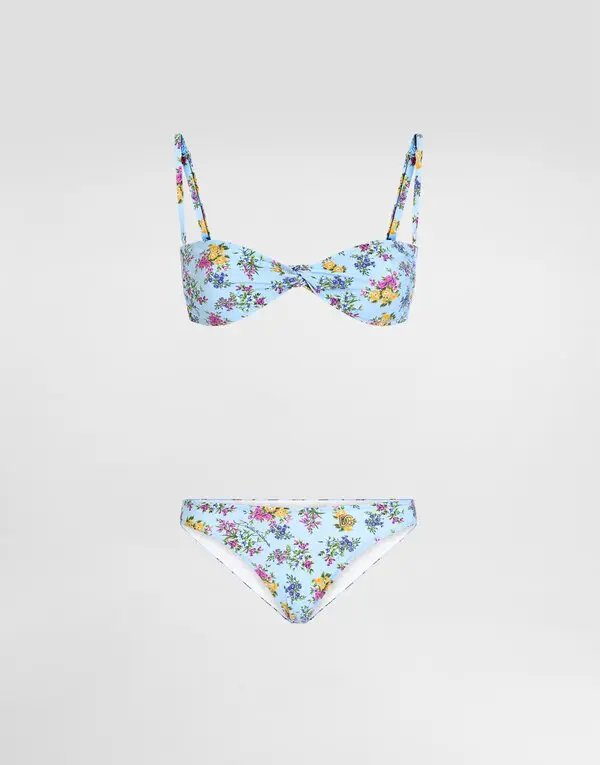 Dolce & Gabbana Small Floral-print Bikini Swimwear - Multicolor