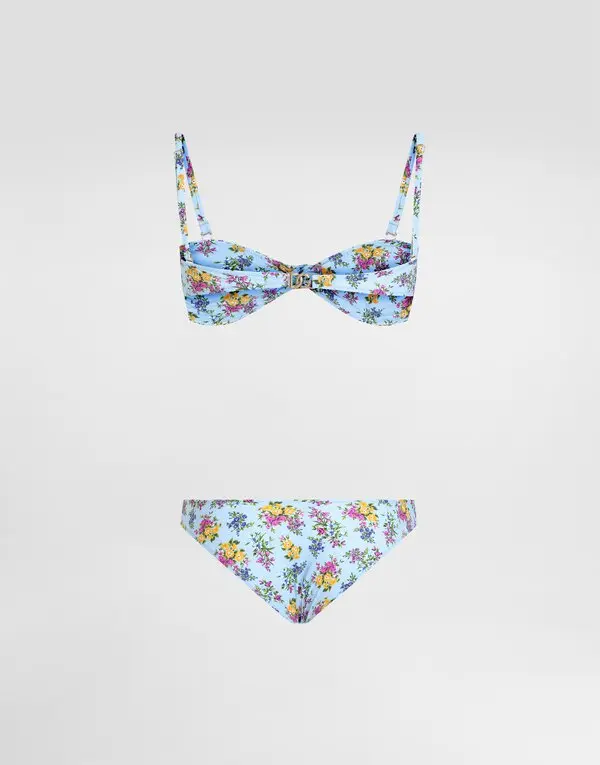 Dolce & Gabbana Small Floral-print Bikini Swimwear