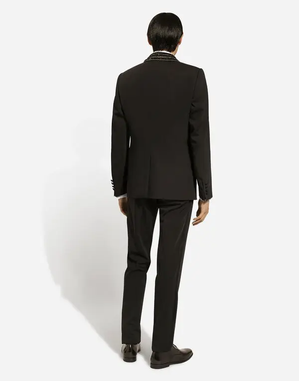 Dolce & Gabbana Single-breasted Jacket With Embroidered Shawl Collar Suits And Blazers Multi-colored