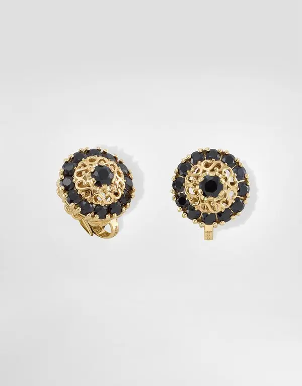 Dolce & Gabbana Sicily Earrings 18-carat Yellow And Black Sapphires Earrings - Gold