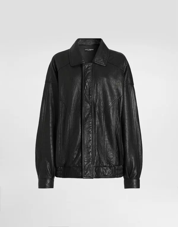 Dolce & Gabbana Single-breasted Leather Jacket Coats And Jackets