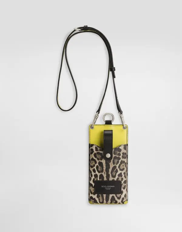 Dolce & Gabbana Dauphine Calfskin Cellphone Case Tech Accessories Animal - Print