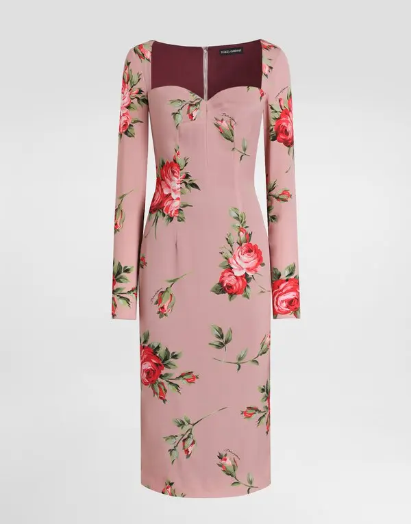 Dolce & Gabbana Rose Bouquet-print Sheath Dress Dresses - Multicolor