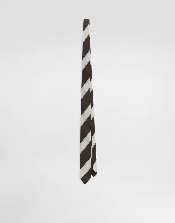 Dolce & Gabbana Jacquard Martini Tie - Brown