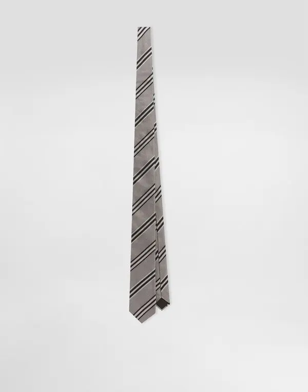 Dolce & Gabbana Jacquard Martini Tie Ties And Pocket Squares - Grey