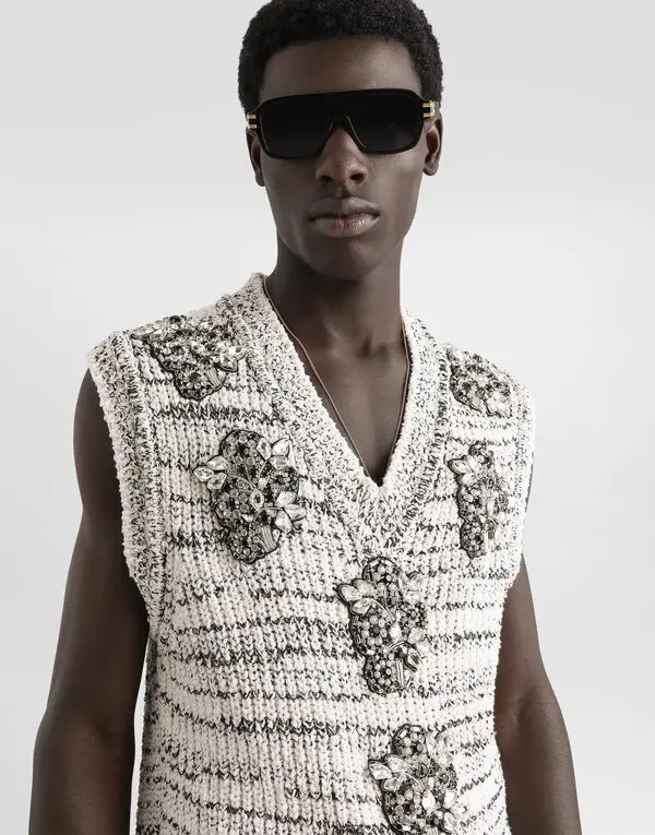 Dolce & Gabbana Intarsia Pullover Vest Sweaters And Cardigans