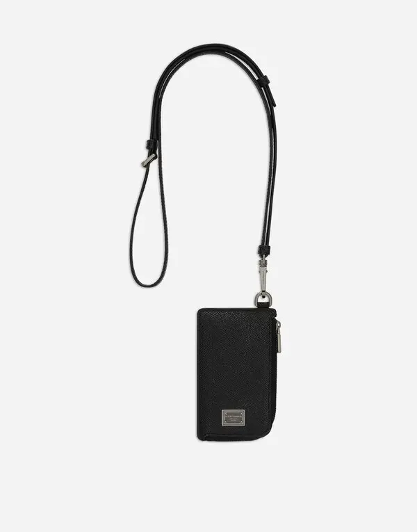Dolce & Gabbana Calfskin Card Holder Wallets And Small Leather Goods Leather - Black
