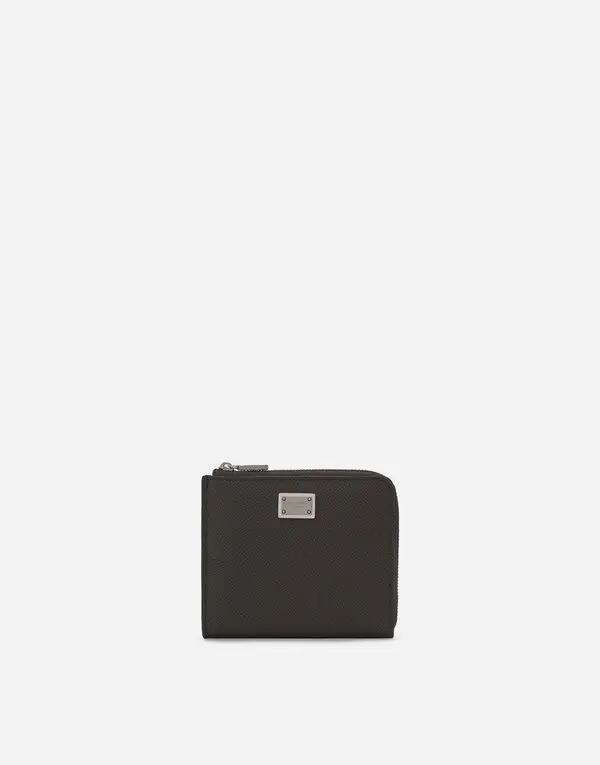 Dolce & Gabbana Dauphine Calfskin Card Holder Wallets And Small Leather Goods Gray Leather - Grey