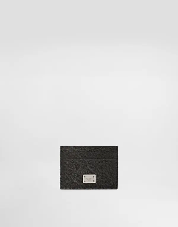 Dolce & Gabbana Dauphine Calfskin Card Holder Wallets And Small Leather Goods Gray Leather - Grey