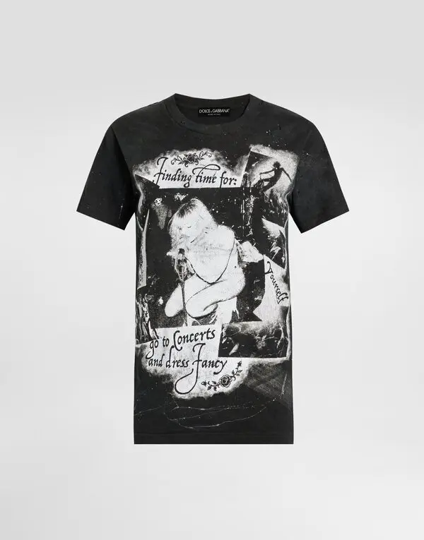 Dolce & Gabbana Jersey T-shirt With Print T-shirts And Sweatshirts Multi-colored - Multicolor