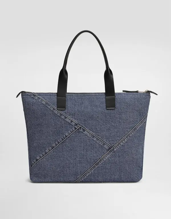 Dolce & Gabbana Medium Shopper In Patchwork Denim Shoppers