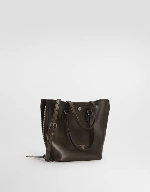 Dolce & Gabbana Atene Shopping Bag In Tempesta Calfskin
