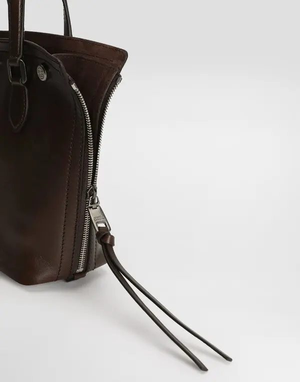 Dolce & Gabbana Atene Shopping Bag In Tempesta Calfskin