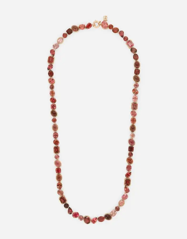 Dolce & Gabbana Rainbow Monochrome Sautoir 18 Carat Red Gold And Pink Tourmalines Necklaces Red Gold - Rot