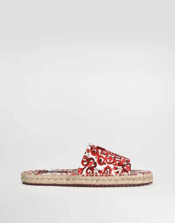 Dolce & Gabbana Calfskin Cross-strap Slides - Multicolor