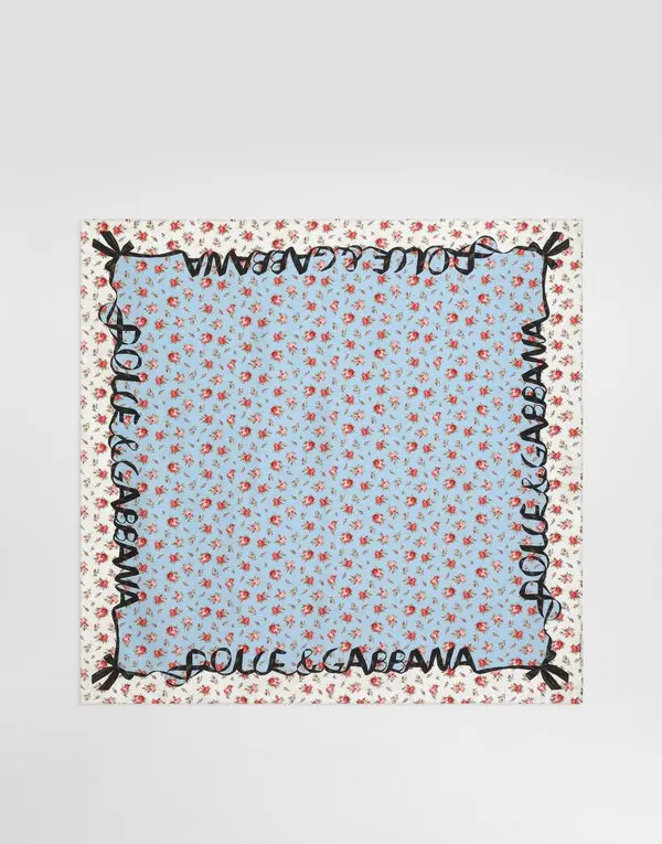 Dolce & Gabbana Small Rose-print Silk Twill Scarf 70x70 Collection - Multicolor