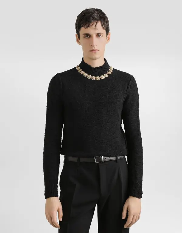 Dolce & Gabbana High-neck Wool Pullover Sweaters And Cardigans
