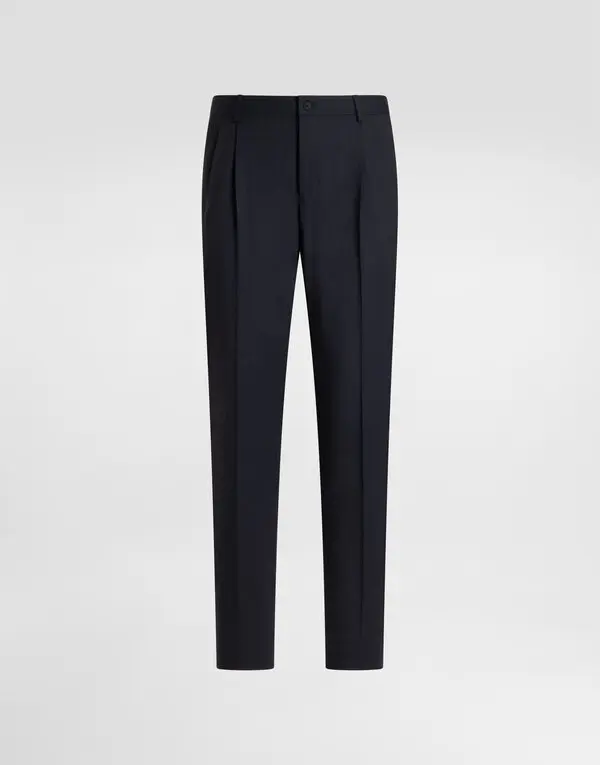 Dolce & Gabbana Wool Gabardine Trousers - Blue