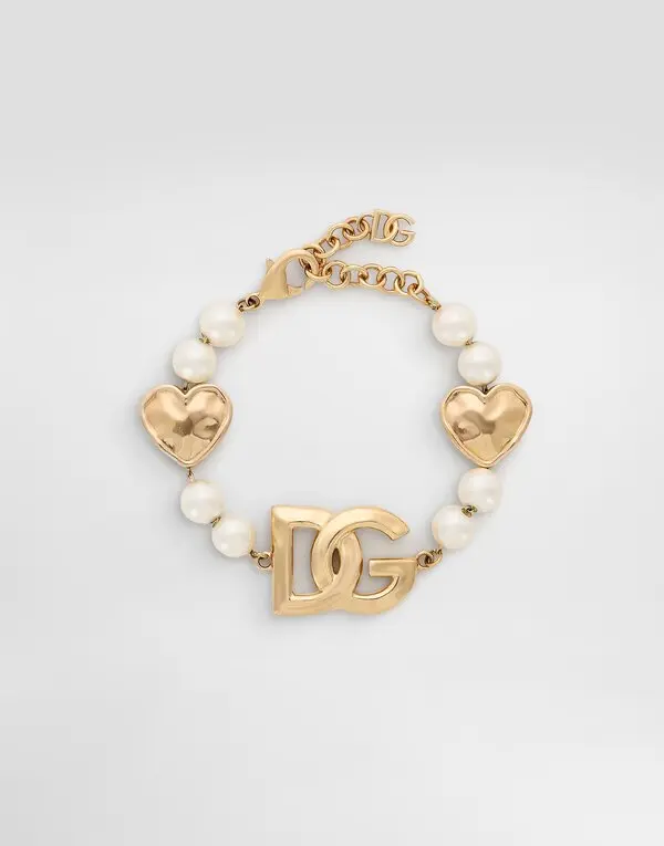 Dolce & Gabbana Heart And Dg Logo Bracelet - Gold