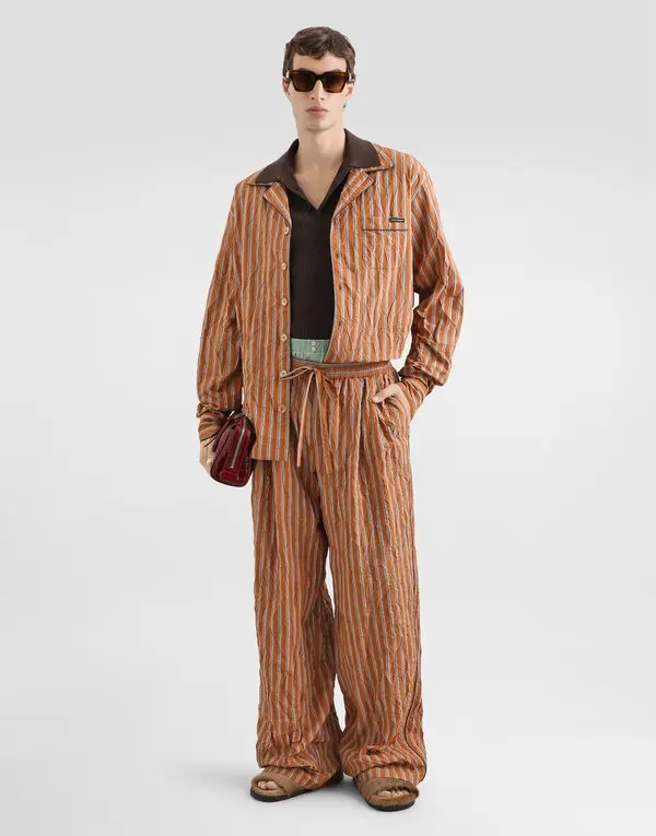 Dolce & Gabbana Crinkled Striped Vanity Shirt Shirts Multi-colored
