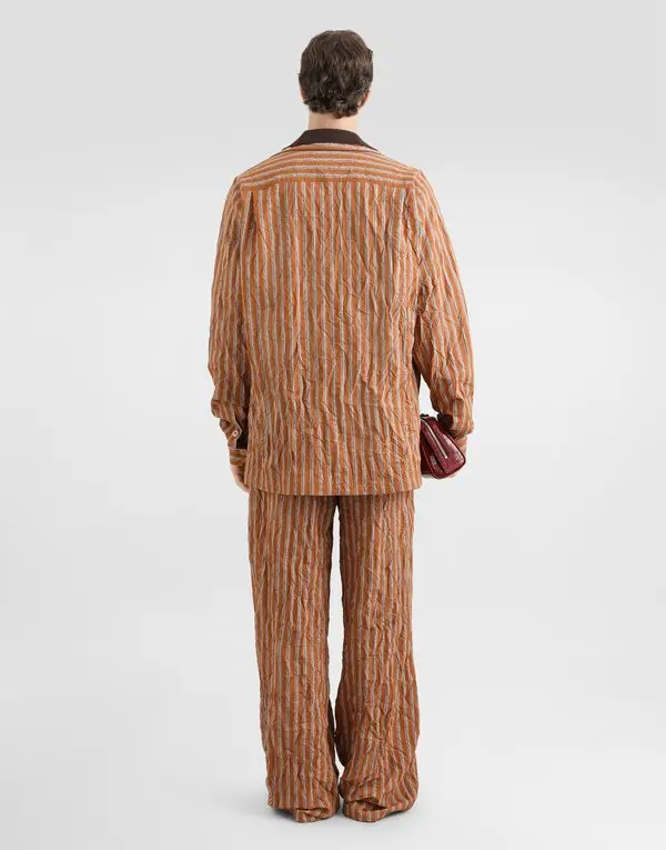 Dolce & Gabbana Crinkled Striped Vanity Shirt Shirts Multi-colored