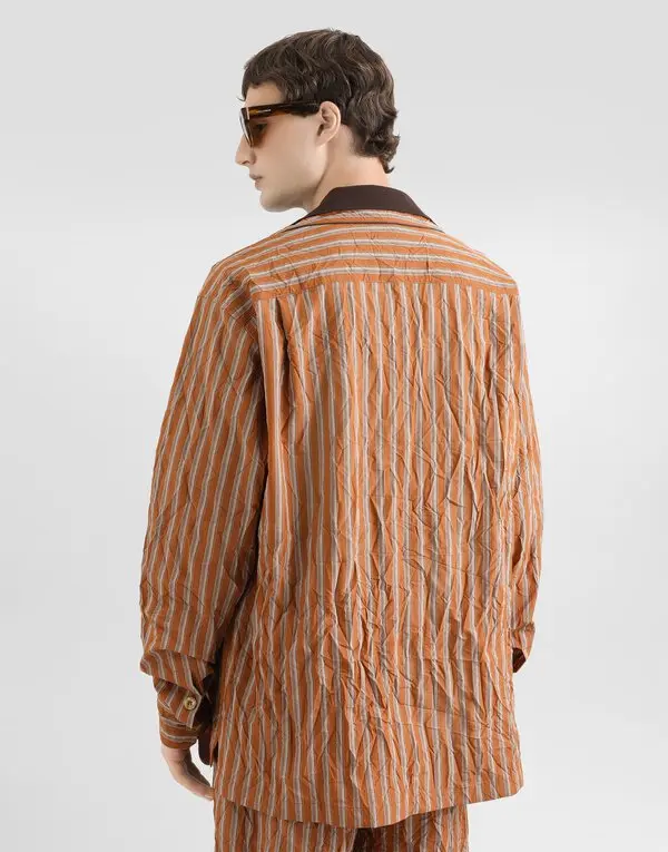Dolce & Gabbana Crinkled Striped Vanity Shirt Shirts Multi-colored