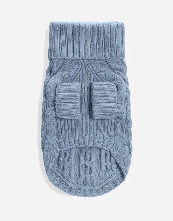 Dolce & Gabbana Wool Dog Sweater Dog Accessories Light Blue