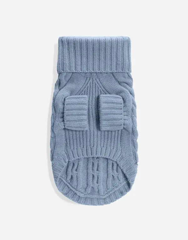Dolce & Gabbana Wool Dog Sweater Dog Accessories Light Blue