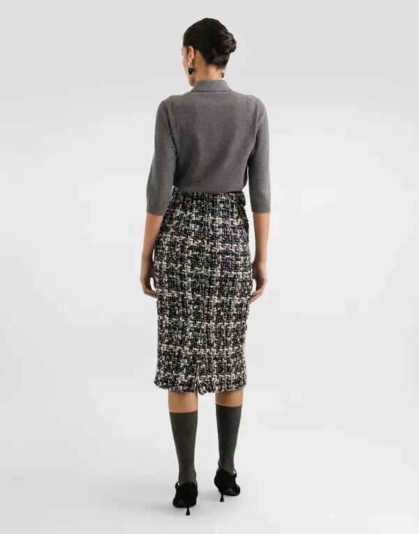 Dolce & Gabbana Cashmere Polo Sweater Sweaters And Cardigans Gray