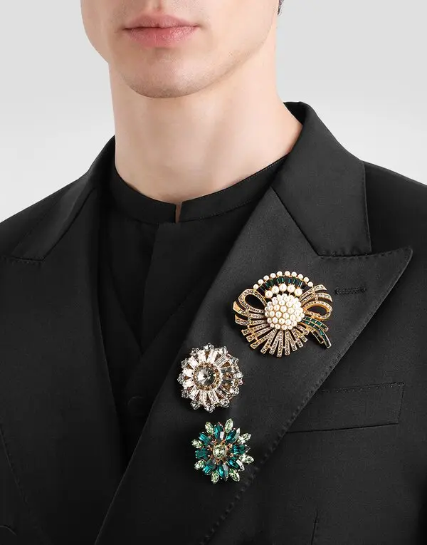 Dolce & Gabbana Brooch With Rhinestones Bijoux Multi-colored Metal