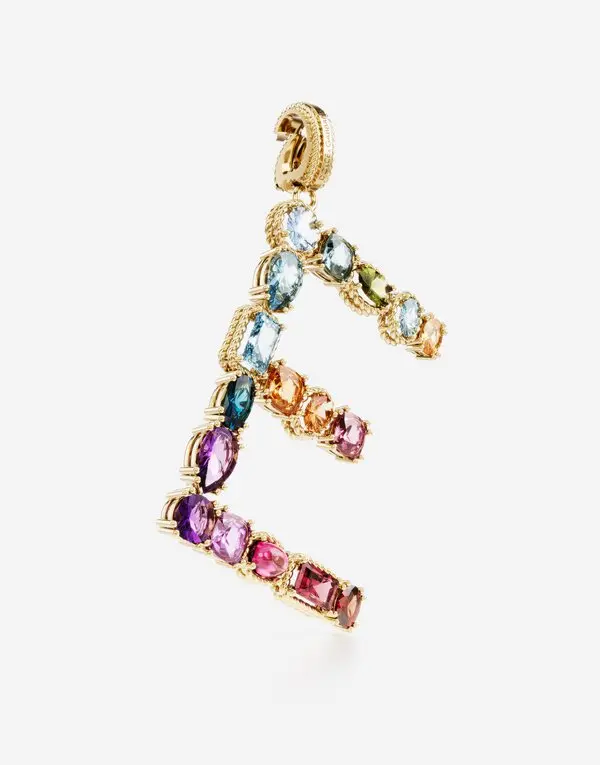 Dolce & Gabbana 18-carat Yellow Charm With Multicoloured Gemstones - Gold
