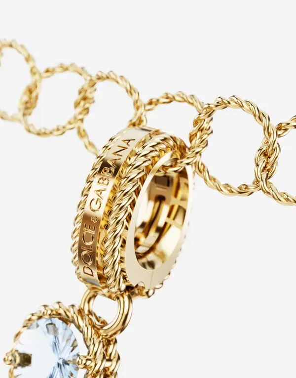 Dolce & Gabbana 18-carat Yellow Charm With Multicoloured Gemstones - Gold
