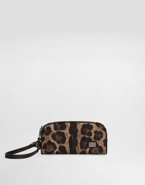 Dolce & Gabbana Leopard- Nylon Necessaire Briefcase And Clutches Animal - Print