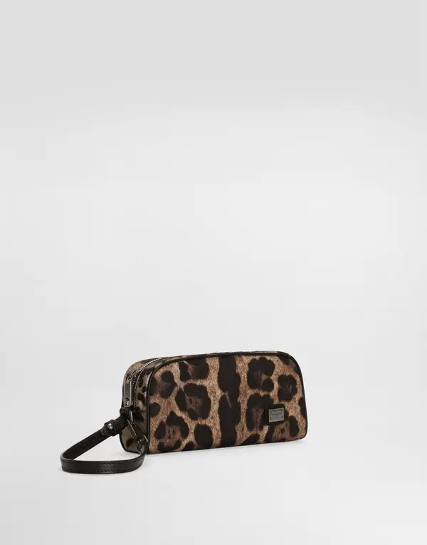 Dolce & Gabbana Leopard- Nylon Necessaire Briefcase And Clutches Animal