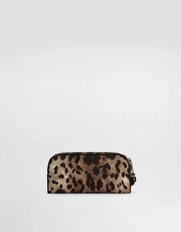Dolce & Gabbana Leopard- Nylon Necessaire Briefcase And Clutches Animal