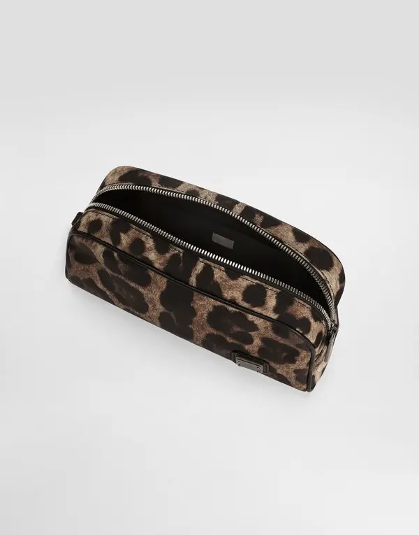 Dolce & Gabbana Leopard- Nylon Necessaire Briefcase And Clutches Animal