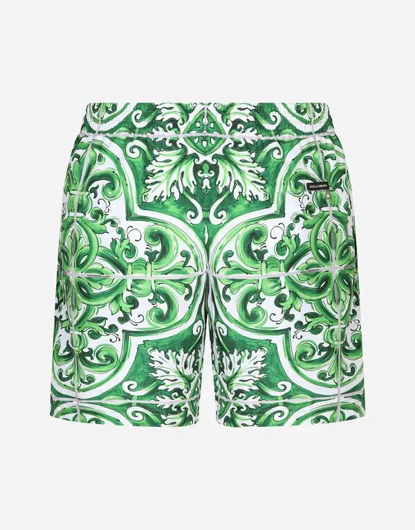 Dolce & Gabbana Majolica- Nylon Swim Trunks