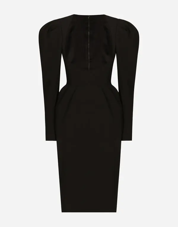 Dolce & Gabbana Calf-length Wool Dress With Open Neckline Dresses - Black