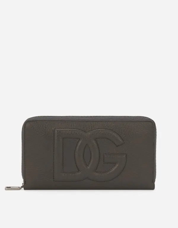 Dolce & Gabbana Zip-around Dg Logo Wallet Wallets And Small Leather Goods - Grey