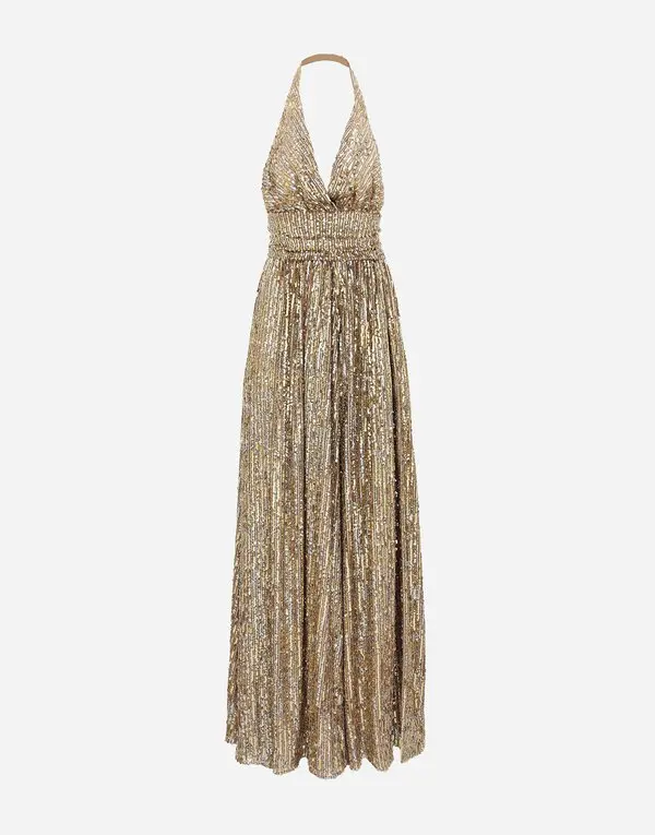 Dolce & Gabbana Long Sequined Dress With Slit Dresses
