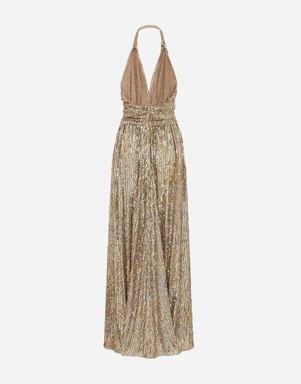 Dolce & Gabbana Long Sequined Dress With Slit Dresses