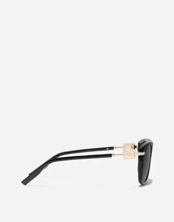 Dolce & Gabbana Metal Plaque Acetate Sunglasses - Black