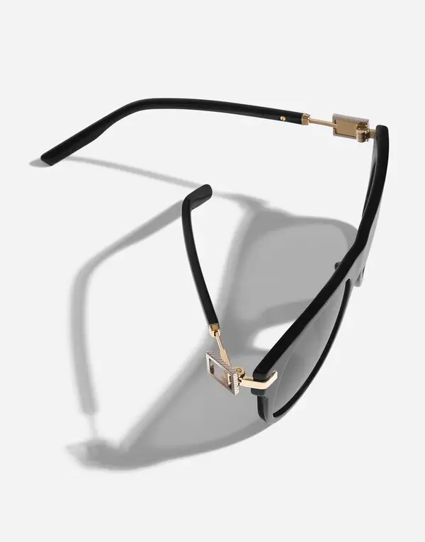 Dolce & Gabbana Metal Plaque Acetate Sunglasses - Black