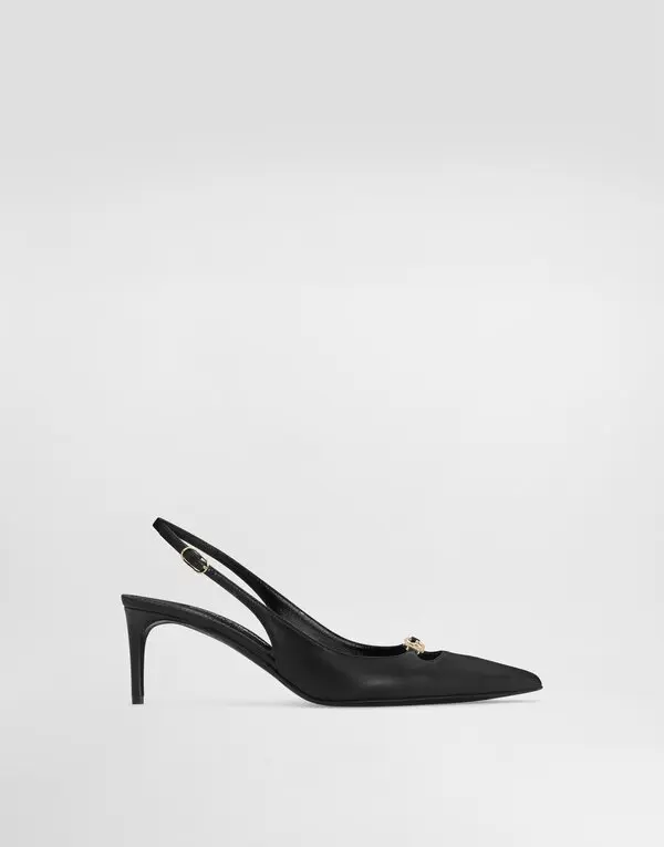 Dolce & Gabbana Lollo Silk Nappa Leather Slingback Pumps And Slingback